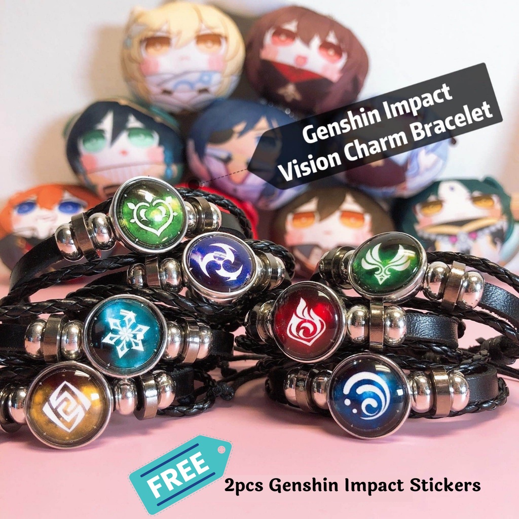 Genshin Impact Vision Bracelet adjustable leather Cosplay 7 Elements ...