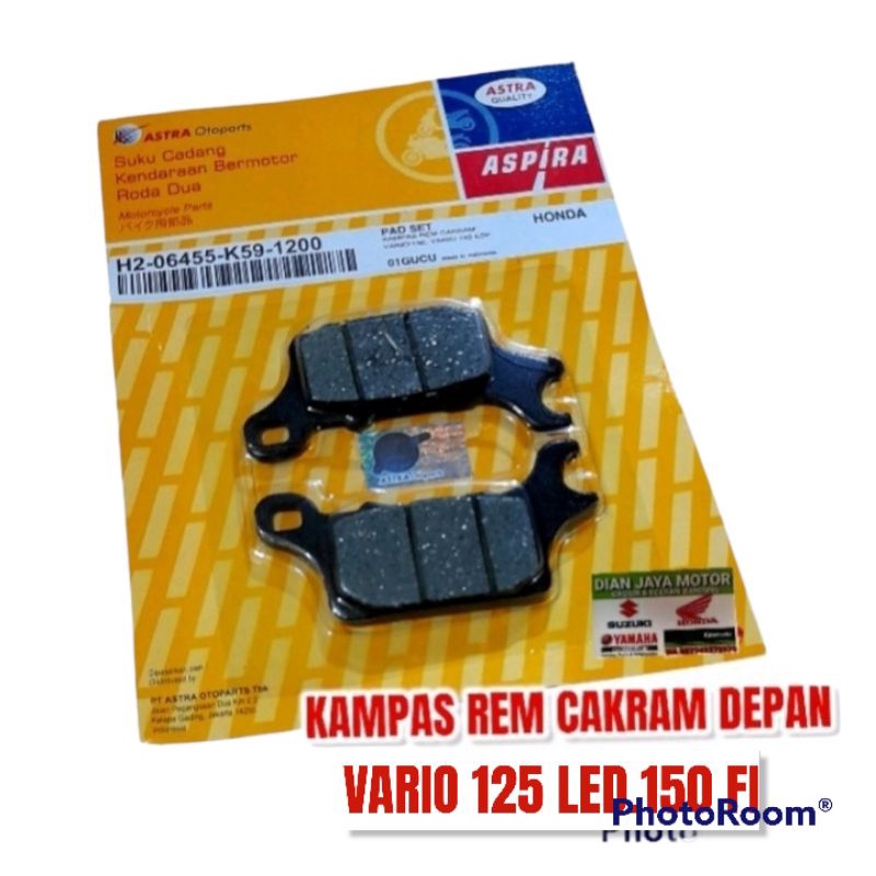 HONDA VARIO150 DISC BRAKE PADS.VARIO 125 ESP PAD SET H2-06R55-K59 ...