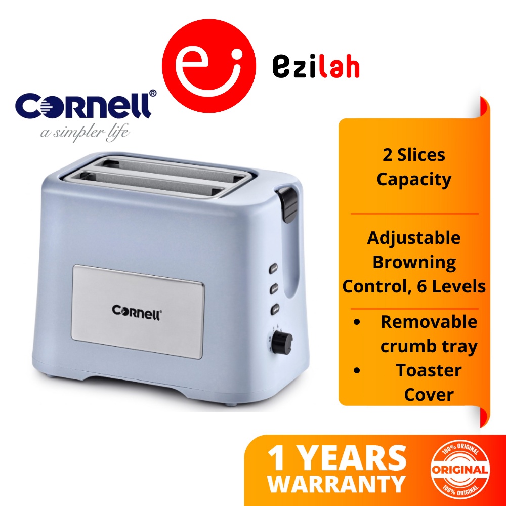 Cornell Toaster 2 Slices Pop Up Cool Touch Toaster Blue Bae Series - CT ...