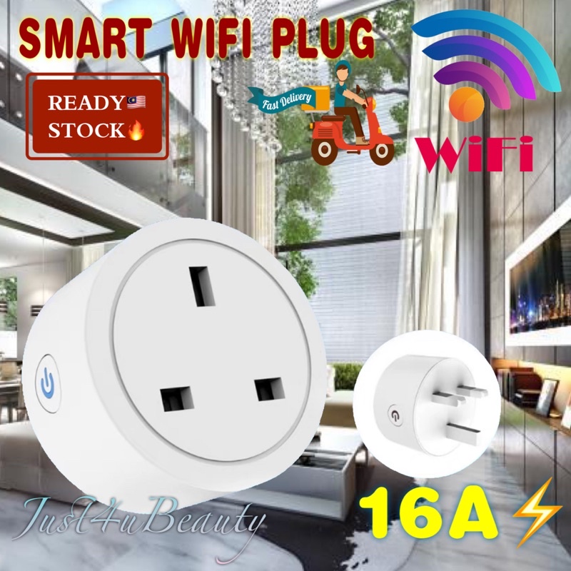 READY STOCK UK PLUG 16A Mini Smart Plug WiFi Socket Power WIFI PLUG SET ...