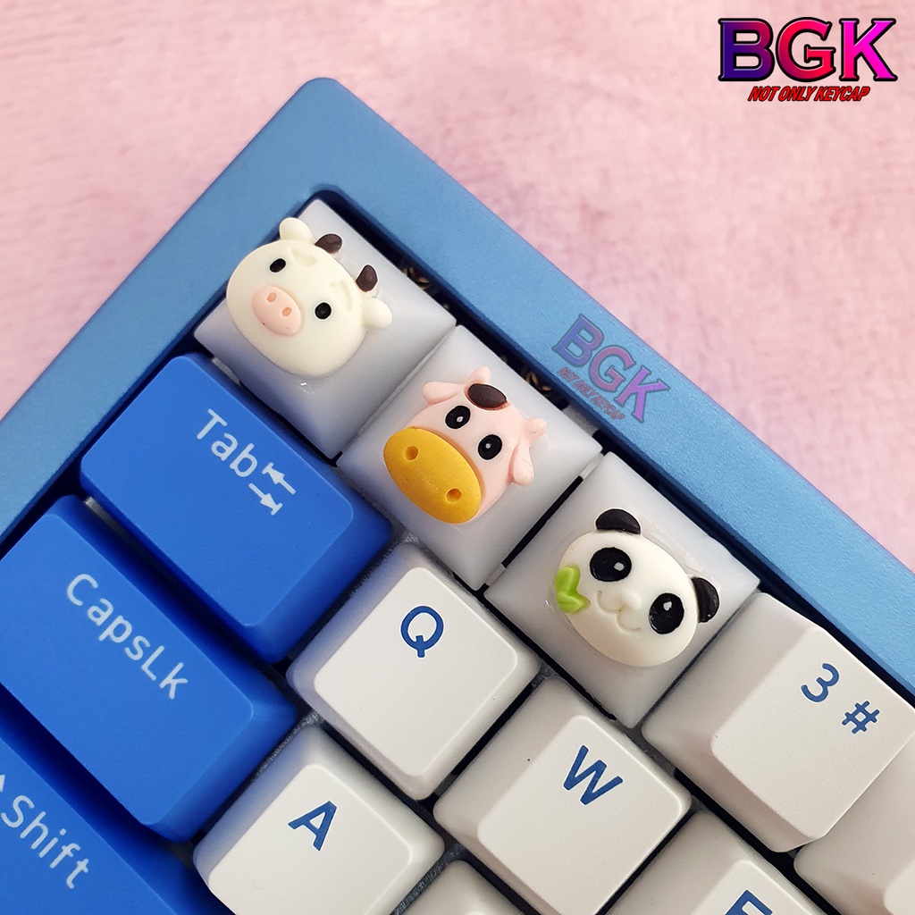Artisan Keycap mechanical keyboard buttons Panda, Super Cute Dairy Cow ...