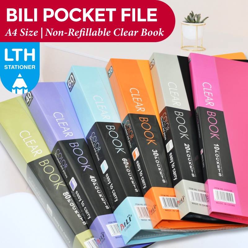 LTH Bili Clear Holder Clear Book Clear Pocket File A4 Size 10 // 20 ...