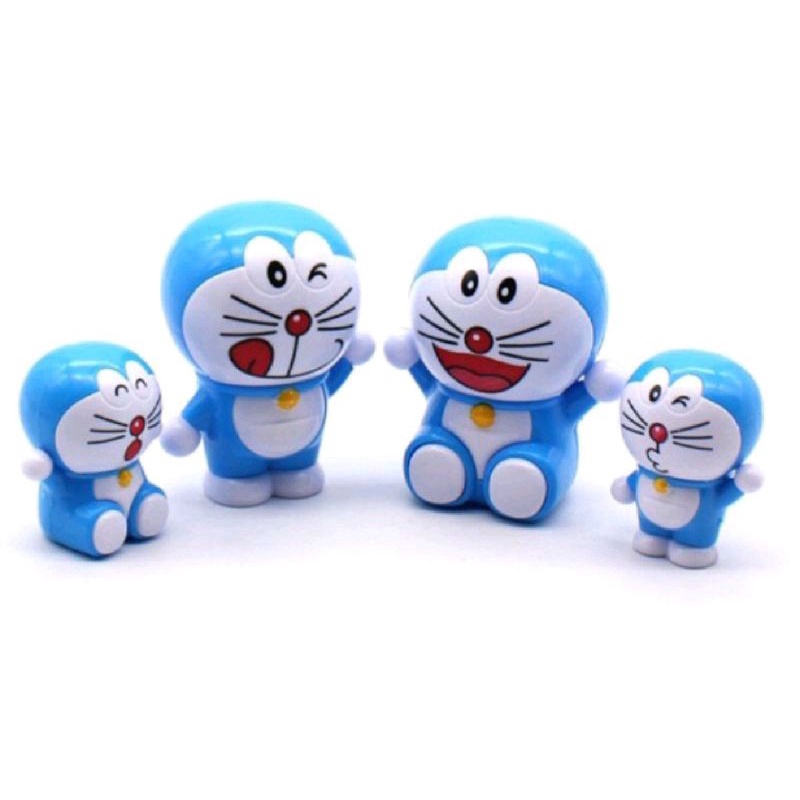 4pcs Set Doraemon Figure Cake Decoration Cartoon Patung Toy Cute ...