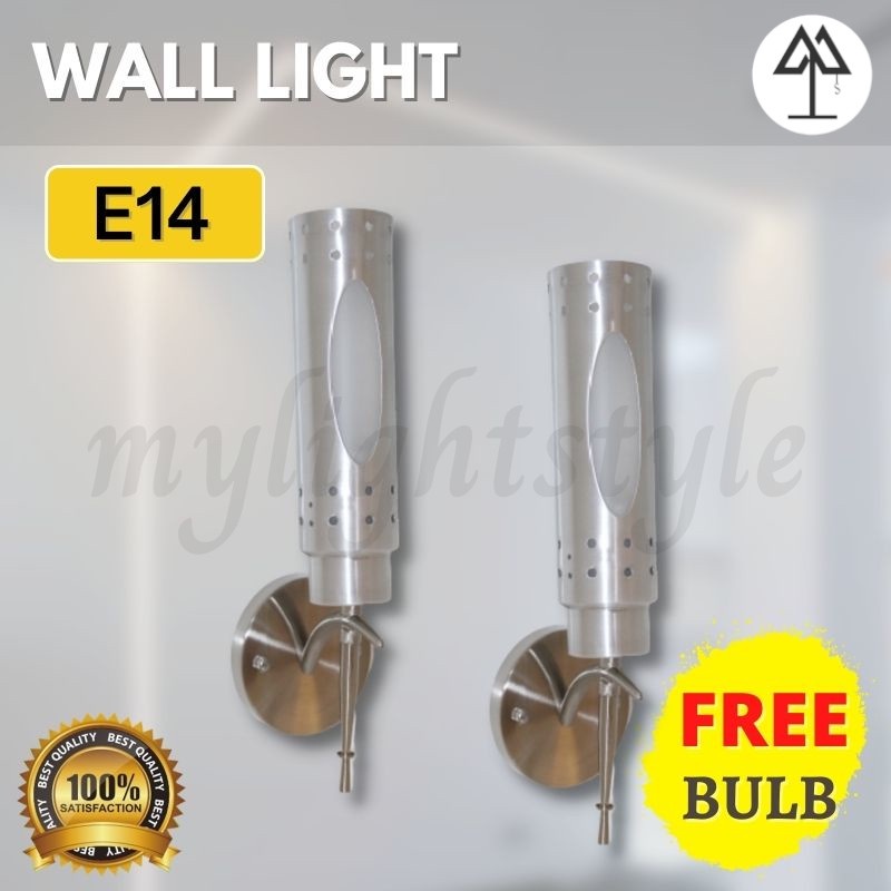 MODERN STEEL WALL LIGHT DECO WALL MOUNT LIGHT E14 LAMPU HIASAN DINDING ...