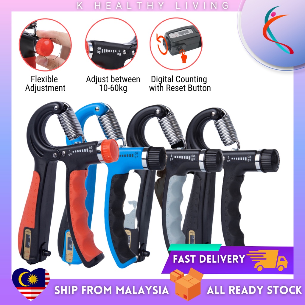 【READY STOCK】Adjustable Hand Grip/ Digital Counting/ Wrist Finger ...