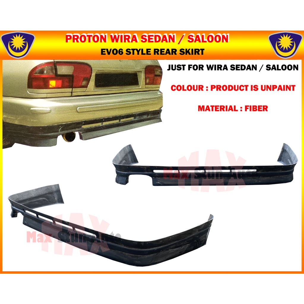 PROTON WIRA SEDAN SALOON AEROBACK REAR SKIRT (GSR,EVO3,SE,V6,NM,BOMEX ...