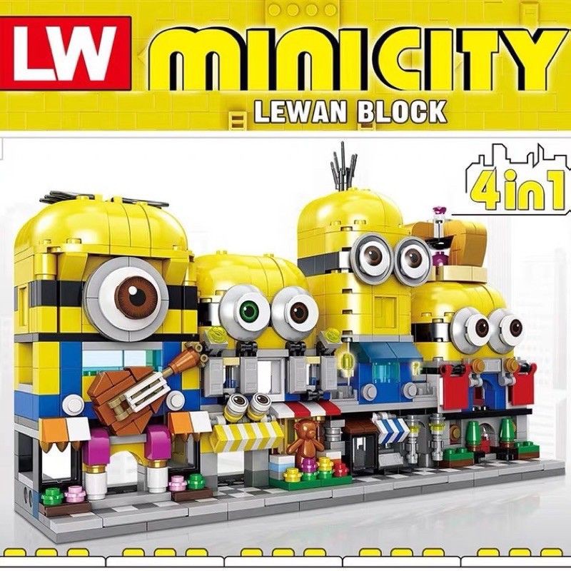 (LW703) LEWAN BLOCK MINI CITY MINION BY SET 4IN1 | Shopee Malaysia