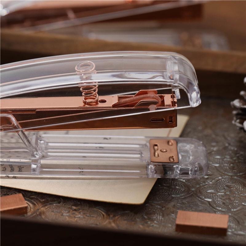 🇲🇾Acrylic Rose Gold Transparent Stapler / Rose Gold Staples | Shopee ...