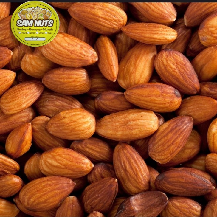 Roasted Almond Big Salted | Kacang Badam Panggang Besar | USA 150g 300g 500g 1kg | Shopee Malaysia