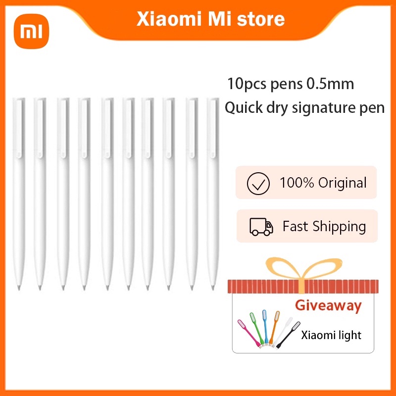 Xiaomi Mijia PEN 10Pack(0.5mm) Gel Pen Black Ink Press Pen Japan Write ...