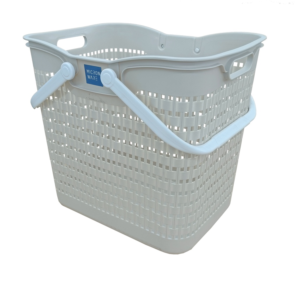 Micronware Rectangular Ratten Design Laundry Basket W/Handle Bakul Dobi ...