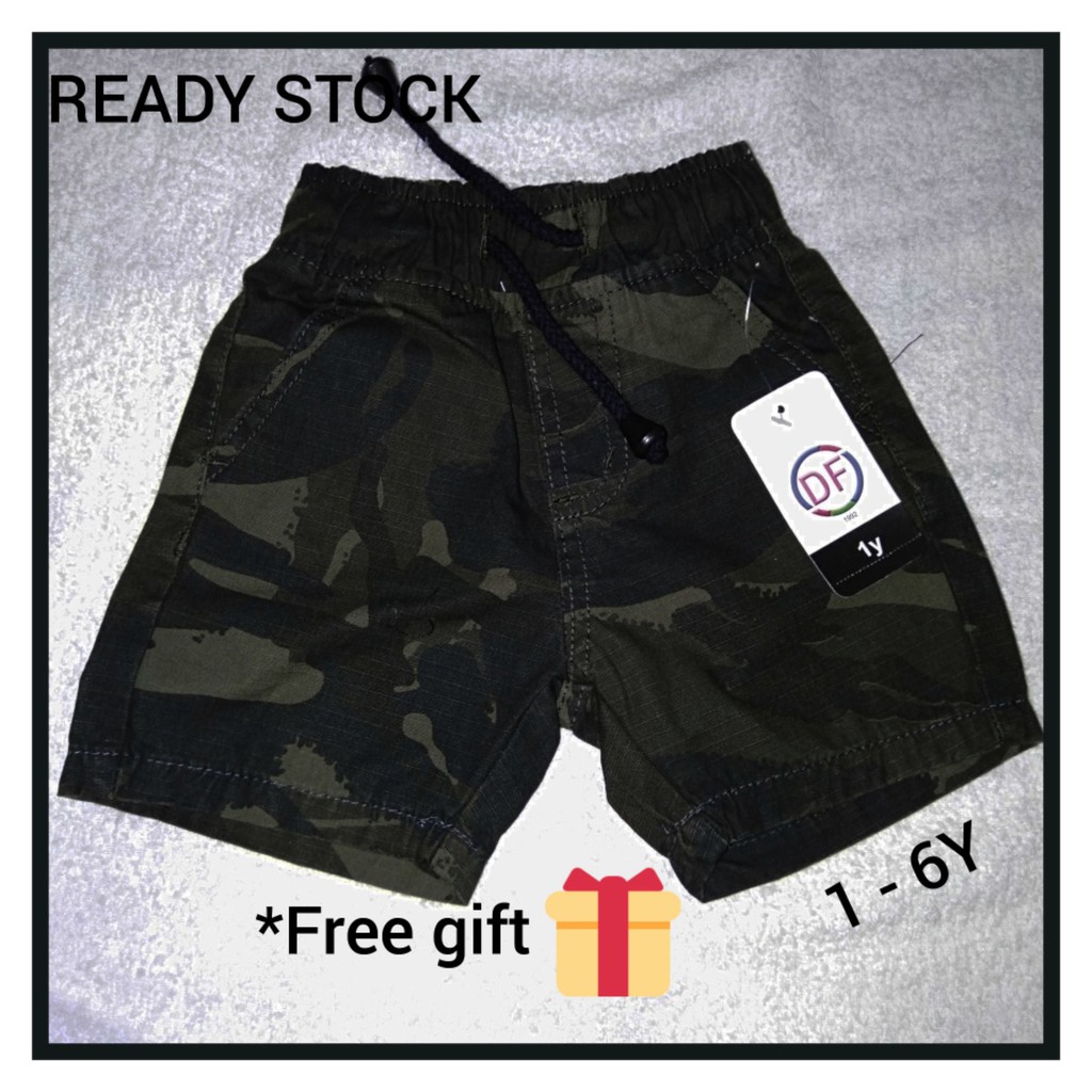 SELUAR PENDEK KANAK-KANAK LELAKI/SELUAR CORAK ASKAR/SELUAR BUDAK ...