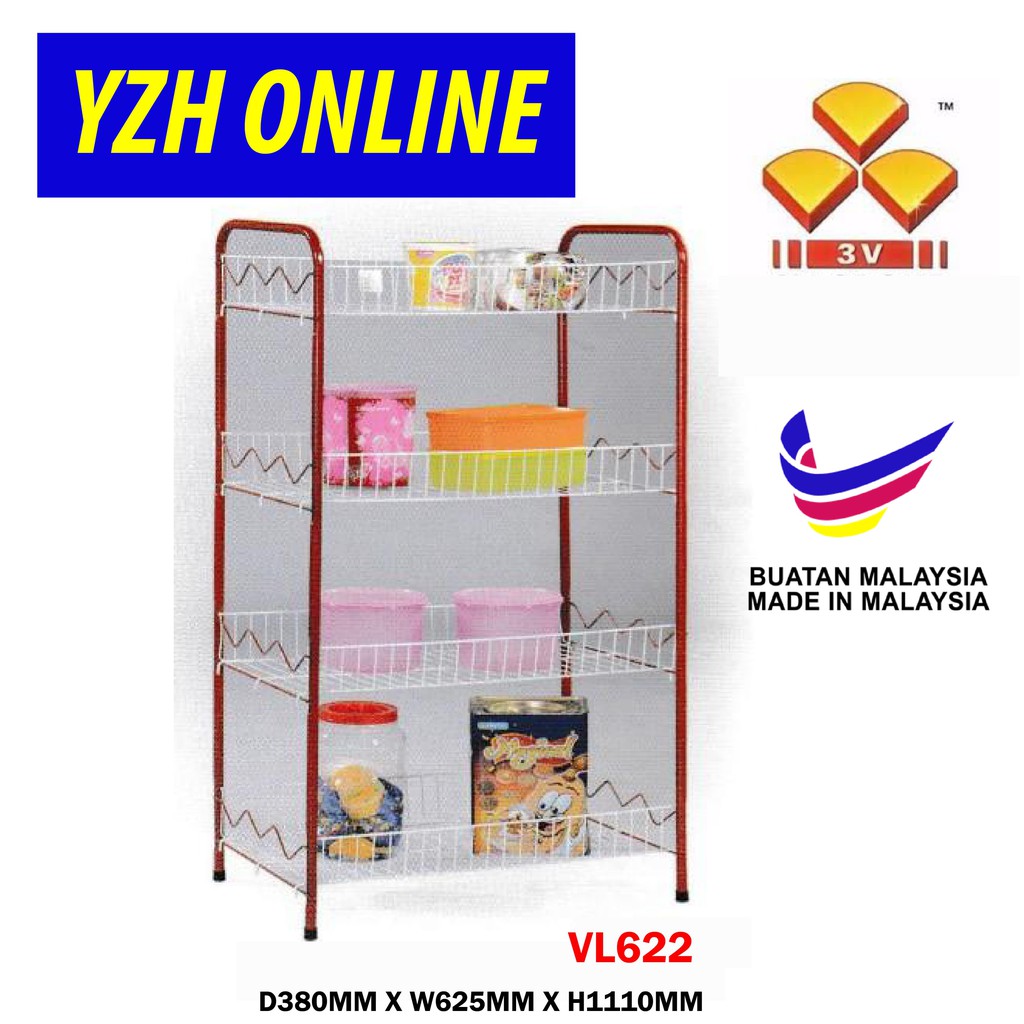 3V 4 Tiers New Value Multi Purpose Storage Rack (VL622) Dishrack ...