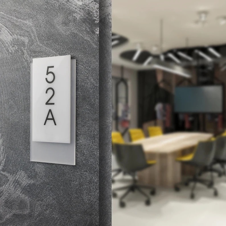Lot/Unit Number Sign - Custom Office Room Door Numbers, House ...