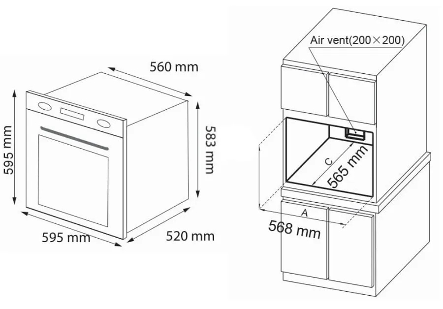 ROBAM R 306 Builtin Oven (56L) ROB-R306 | Shopee Malaysia