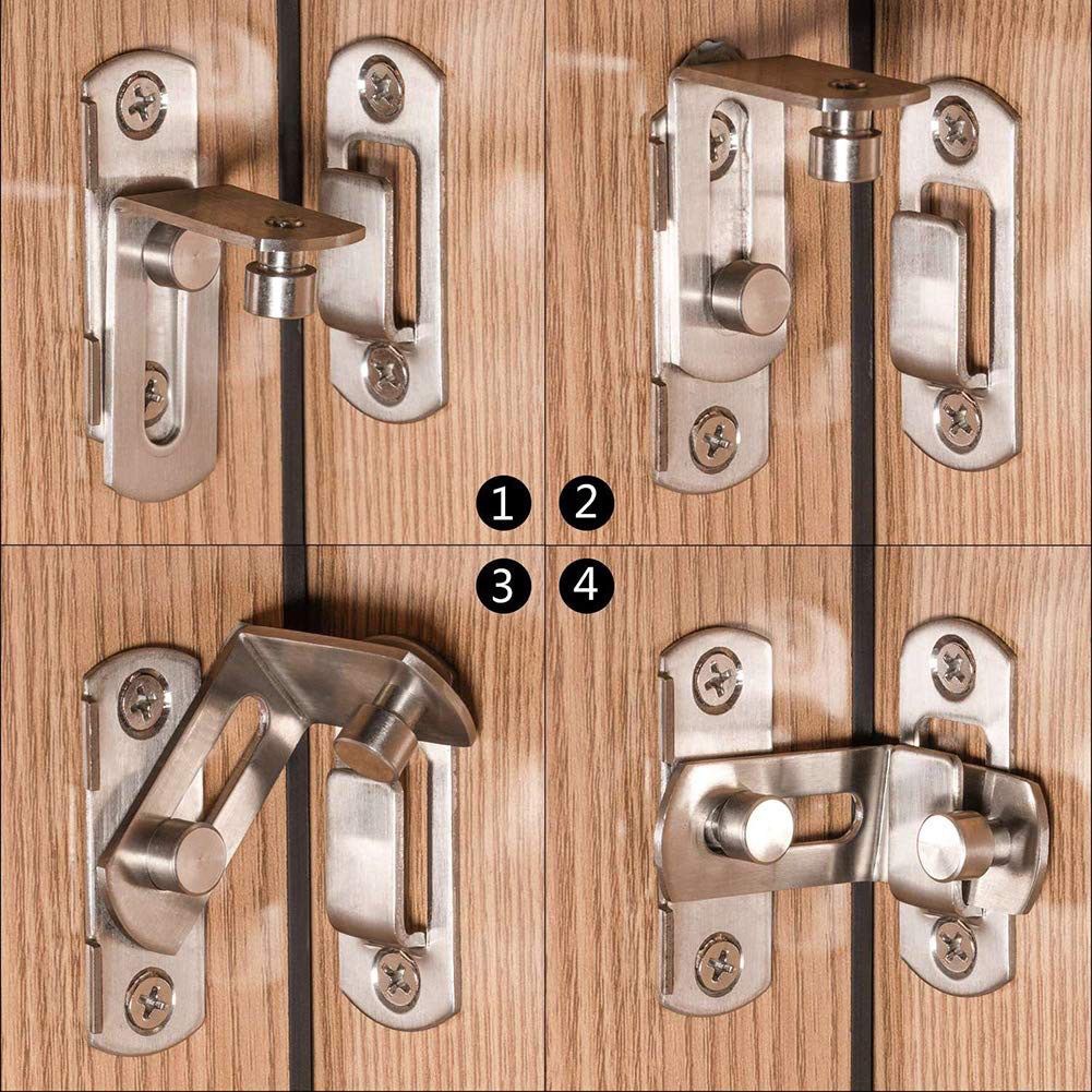 Stainless Steel Sliding Door Lock Latch Bolt Lock, 90 Degree Moving ...