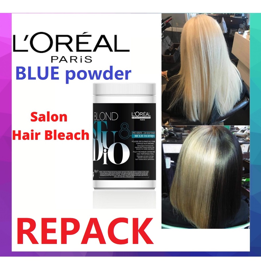 (FULL SET)100ML BLUE BLEACH & PEROXIDE Set Professional Hair Bleaching ...