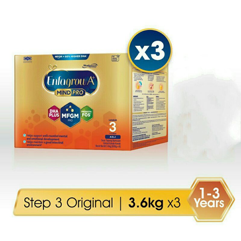 Enfagrow A+ step 3 (Asli) 3.6kg X 3boxes new packing | Shopee Malaysia