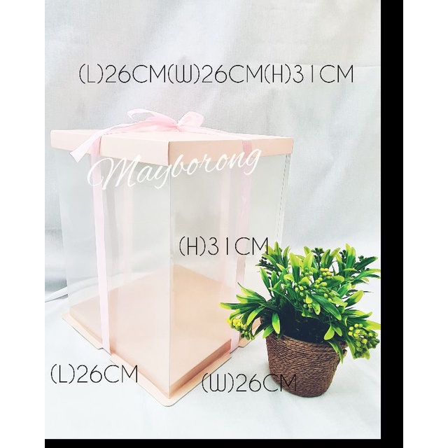 Kotak Hantaran Transparent Clear Gift Box Cake Box Kotak Kek Kotak ...