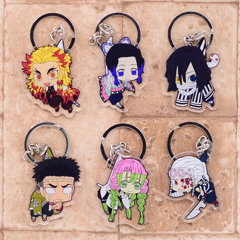 2021 Demon Slayer Keychain Kimetsu no Yaiba Key Ring Hot Sales Double ...