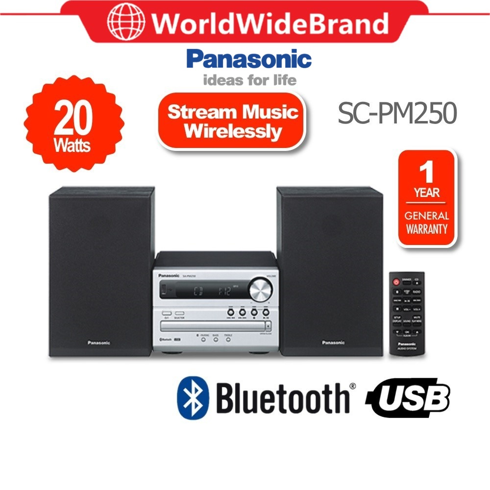 Panasonic CD USB Micro Hi-Fi System SC-PM250GSXS/SC-PM250 | Shopee Malaysia