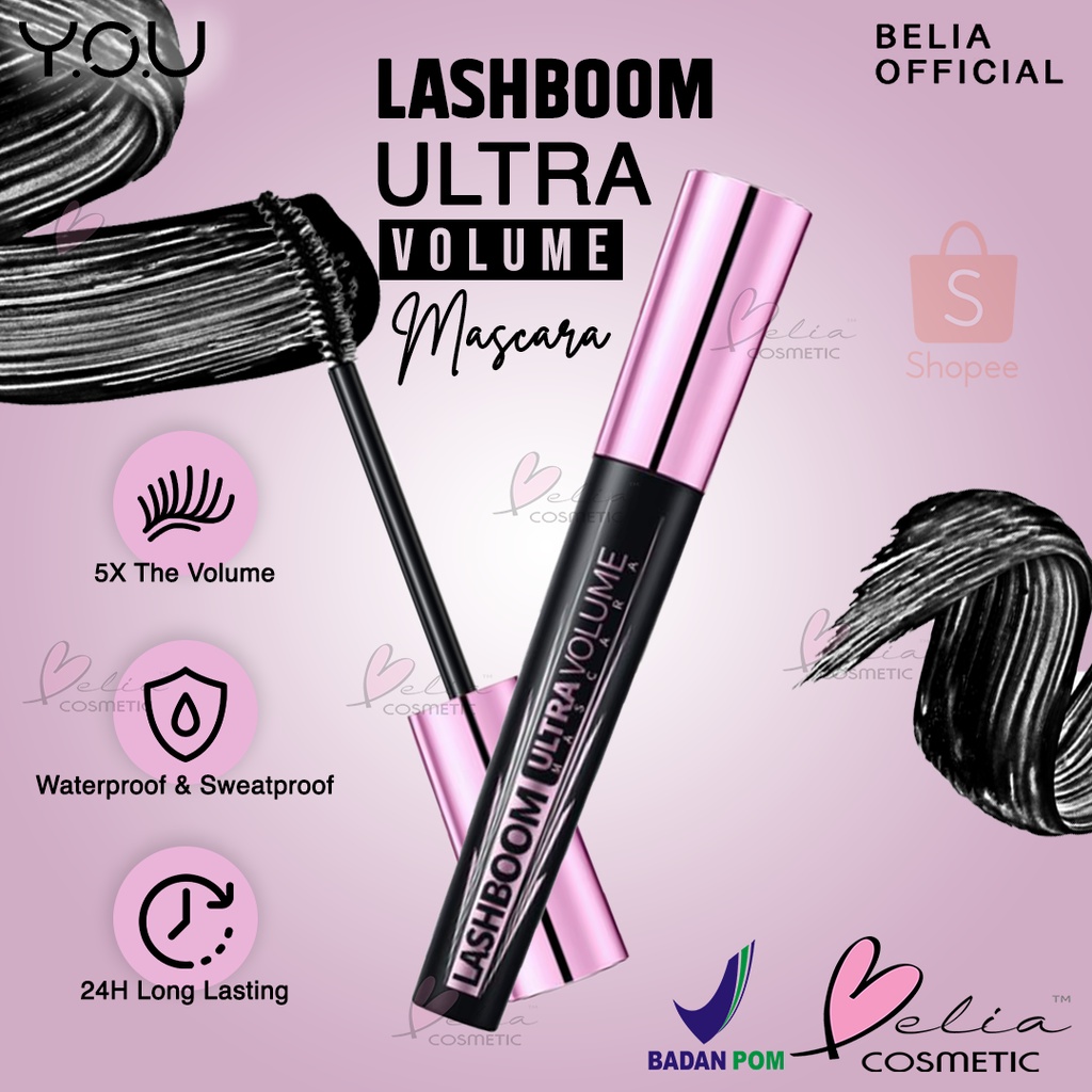 Belia YOU Lashboom Ultra Volume Mascara Lash Boom Waterproof Sweatproof Smudgeproof Y.o.u Makeups Bpom PGMall