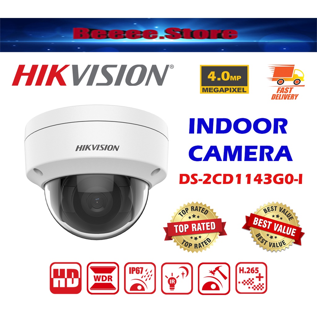 HIKVISION DS-2CD1143G0-I 4MP Fixed Dome Network Camera Dome Camera for Indoor | Shopee Malaysia