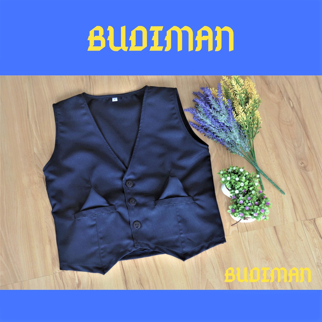 Budiman Vest Pengawas Premium Quality Sekolah Vest Biru Gelap Dark Blue ...