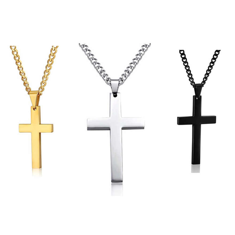 Unisex Punk Cross Pendant Necklace Bible Cross Pendant(Free Chain ...
