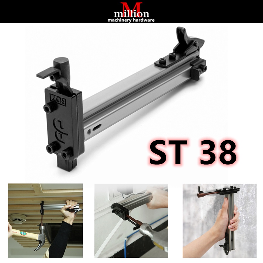 ST38 Manual Nail Gun Woodworking Nailer Wainscoting Concrete Furniture Floor Sofa Picture ...