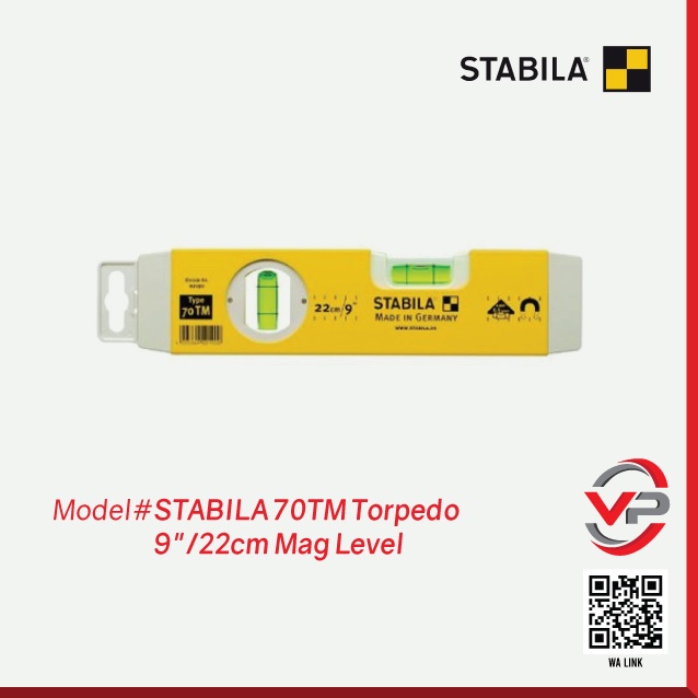 STABILA TYPE 70 TM TORPEDO MAGNETIC SPIRIT LEVEL / STABILA WATER LEVEL ...