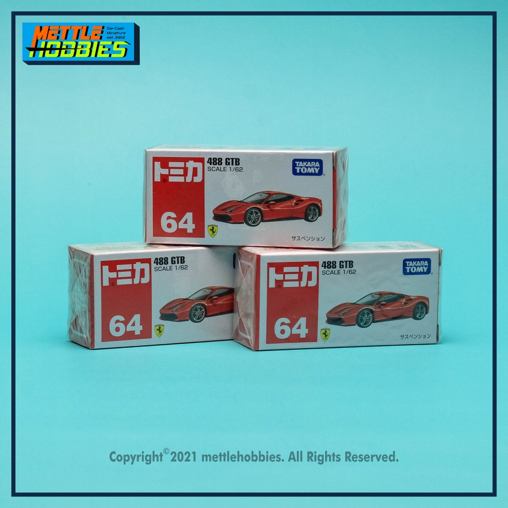 REPLIKA Tomica Ferrari 488 GTB Diecast Miniature Replica Car 1/64 ...
