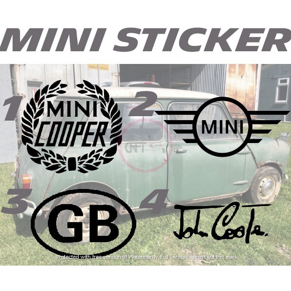 CFS38a Mini Cooper Kelisa Stiker Sticker Vinyl Decal Stripes | Shopee ...