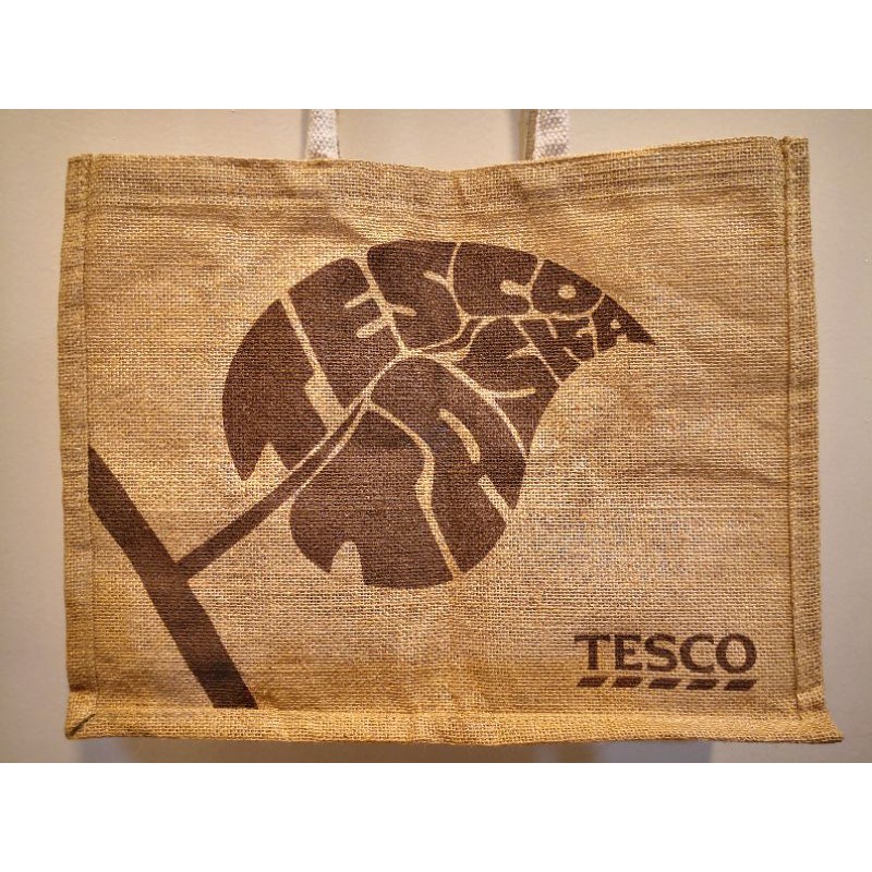 TESCO Jute Bag AEON Beg Eco Reusable Friendly Grocery Shopping Tote ...