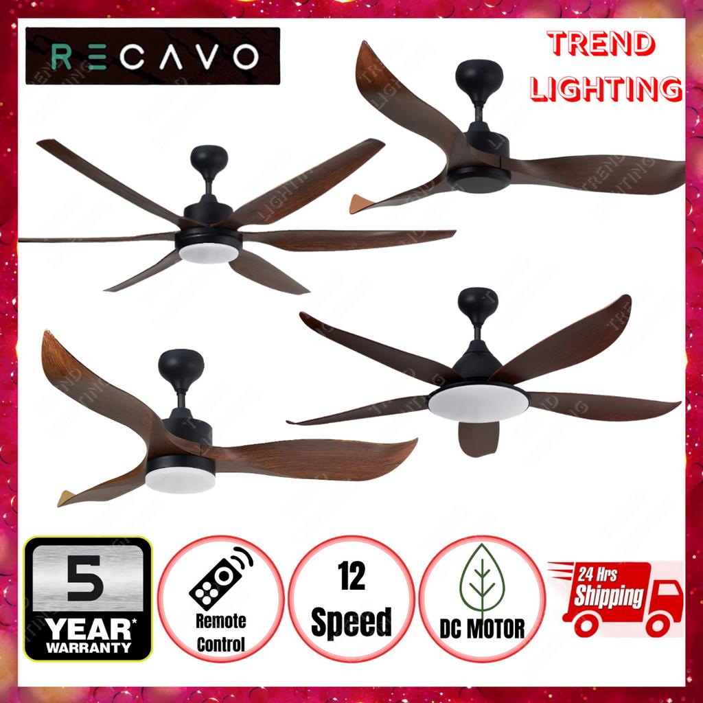 Recavo Ceiling Fan 52"/56"/66" Remote Control DC Motor Ceiling Fan with ...