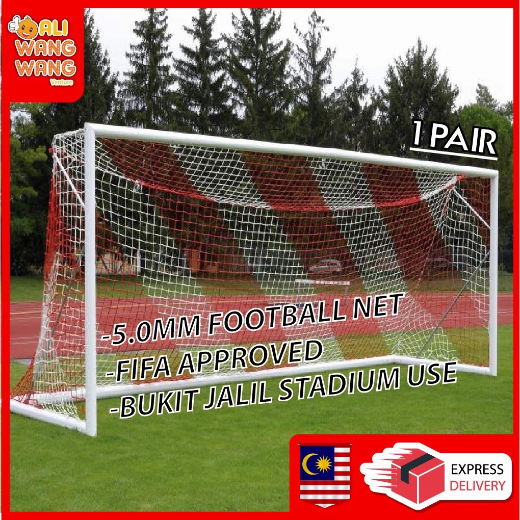 FIFA FOOTBALL NET GT 5.0MM FIFA STANDARD (WHITE RED) SATU PASANG ...