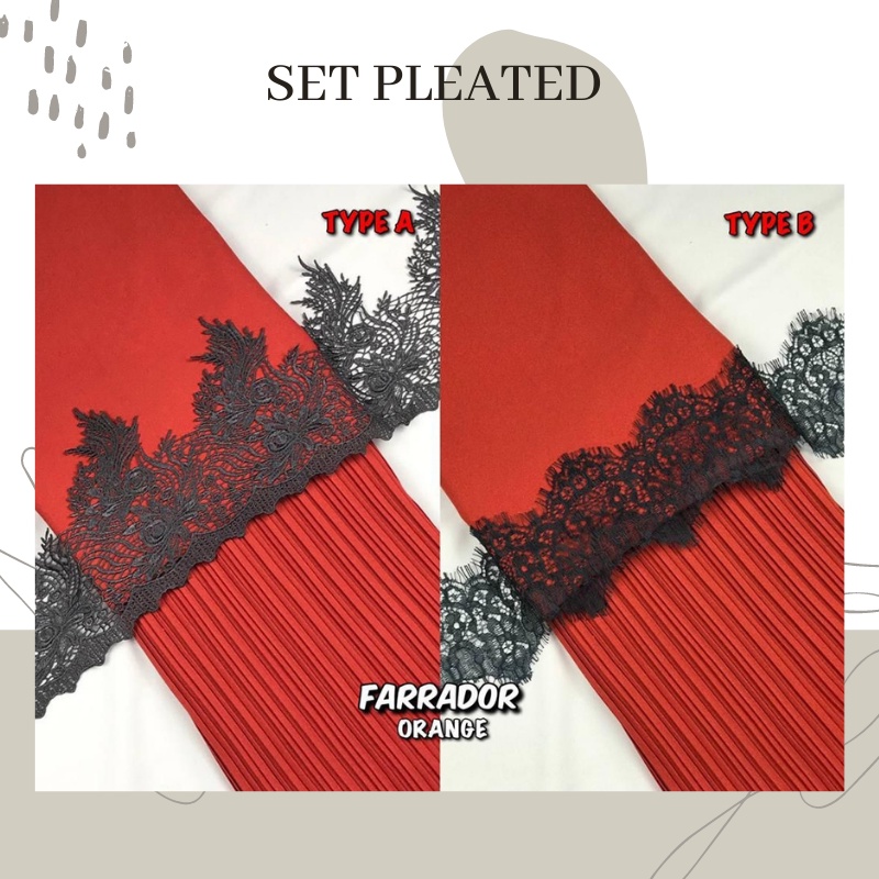 Kain Pasang Set Pleated With Border Lace Premium Quality Bidang 60" # ...