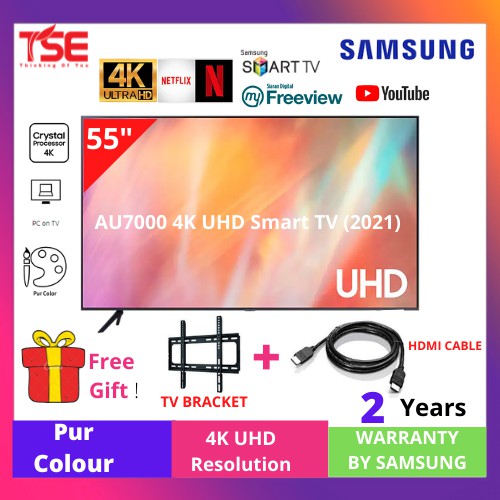Samsung 55-inch 4K Uhd Smart TV UA55AU7000 | Shopee Malaysia