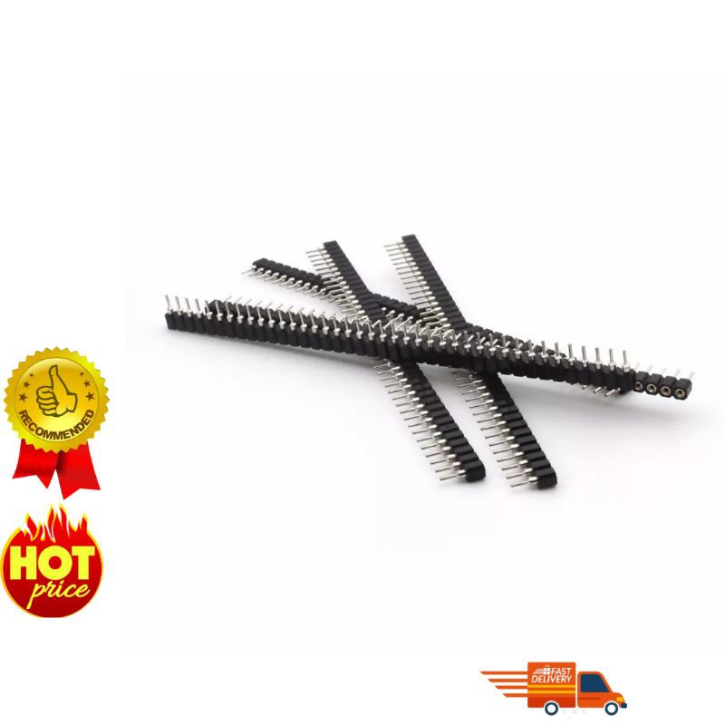 🔥READY ITEMS🔥2pcs 2.54mm Pin Header Female Single Row 40 Pin Round Pin ...