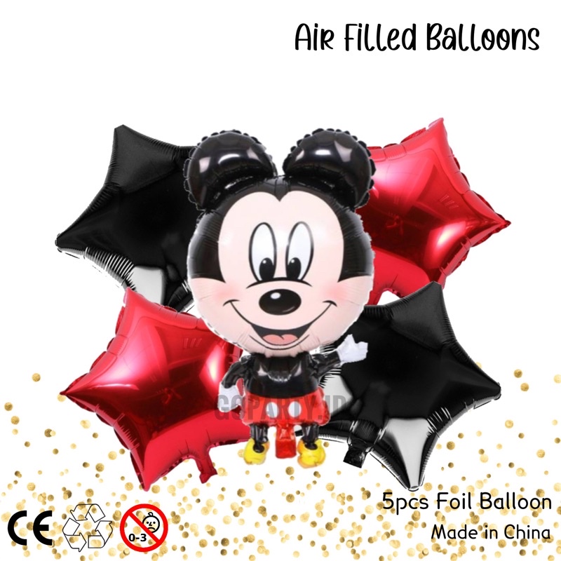 MICKEY MOUSE BIRTHDAY BALLOON SET DISNEY PARTY BIRTHDAY DECORATIONS ...