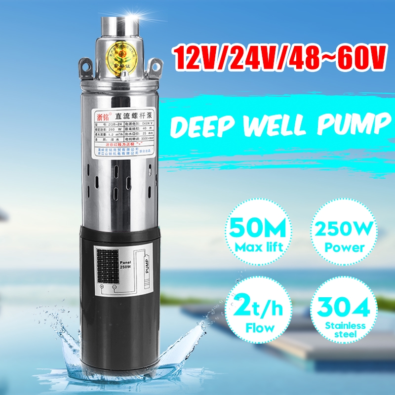 12V/24V/48-60V High Lift Solar Submersible Water Pump Agricultural ...