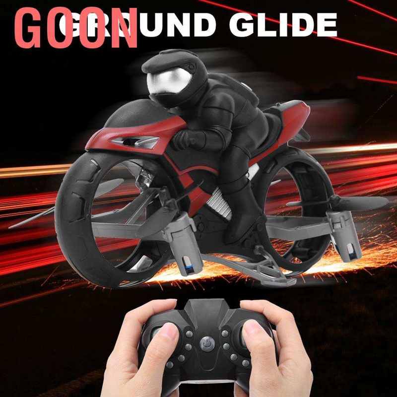 [Ready Stock] Goon Flying Motorcycle RC Drone Land Air Fly Toy Children ...