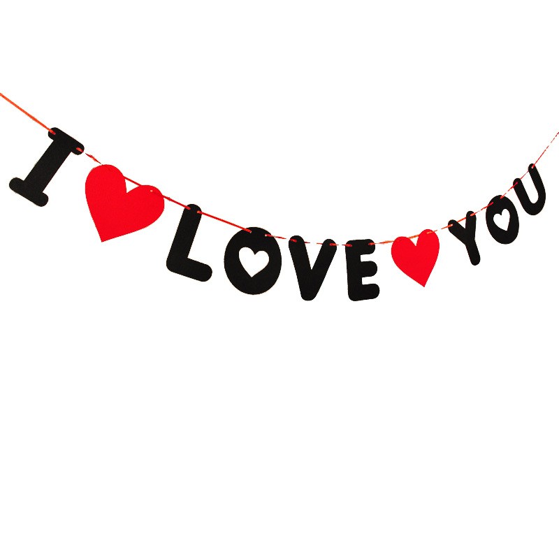 3m I Love You Banner Anniversary Wedding Decoration Banner Valentine's ...