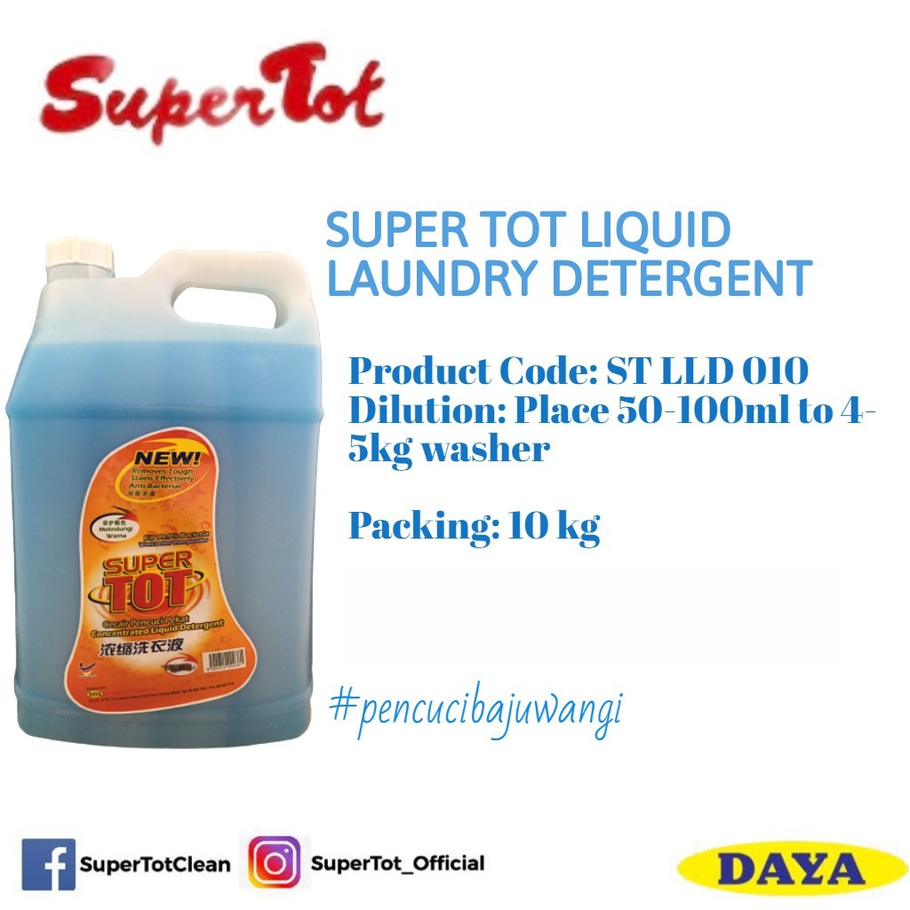Super Tot Liquid Laundry Detergent [Blue] 10 kg [Sabun Bau Dobi ...