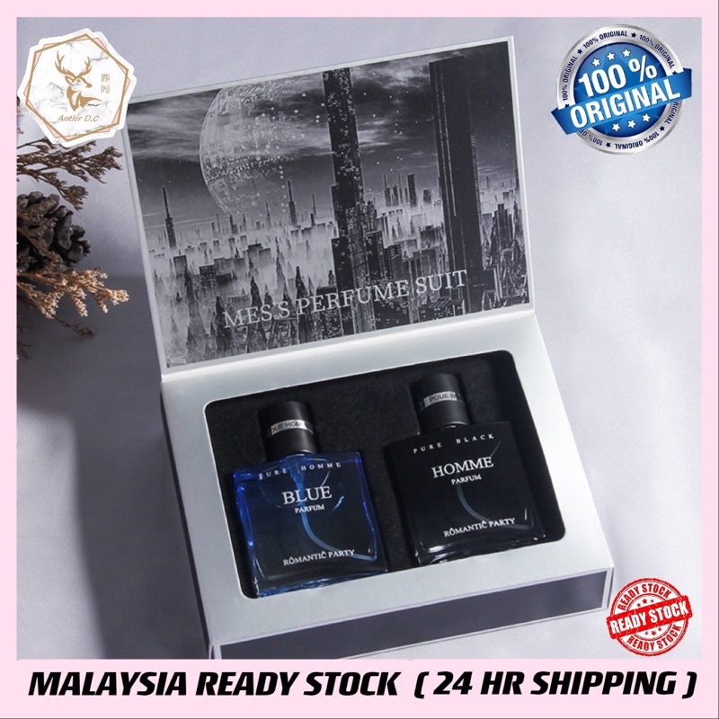 【Ready】Jean Miss Pure Homme Perfume Suit Set Gift Box Set 2 in 1 Spray ...