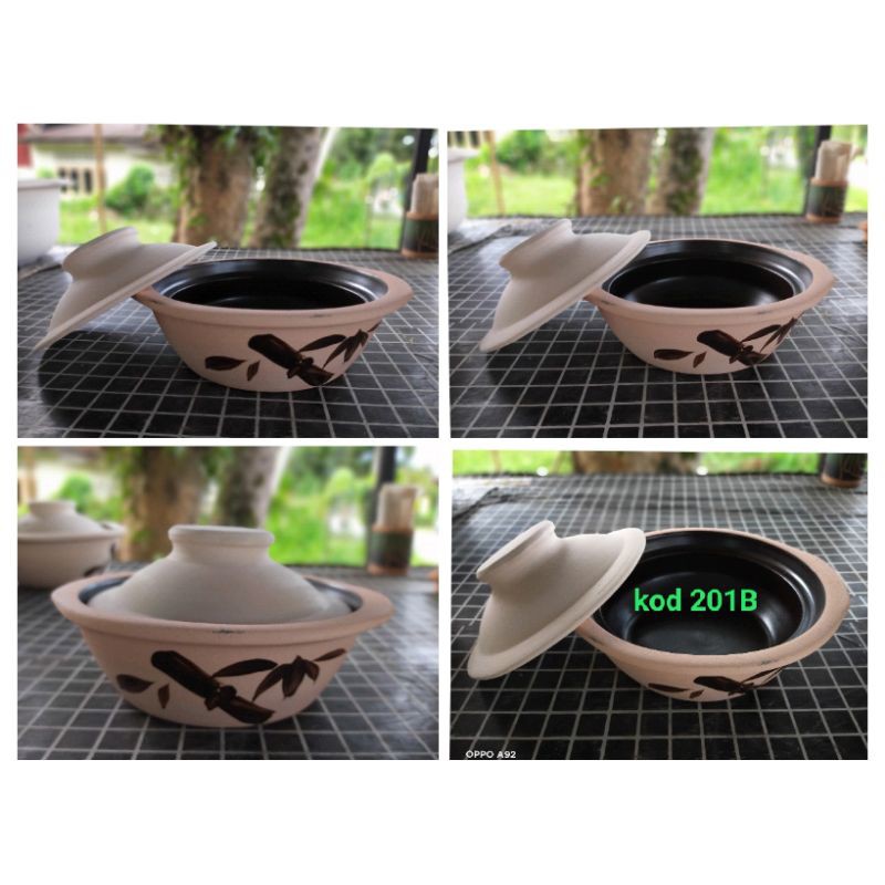 periuk tanah / claypot 500ml (201B) corak buluh (6cm H*18.5cm) | Shopee ...