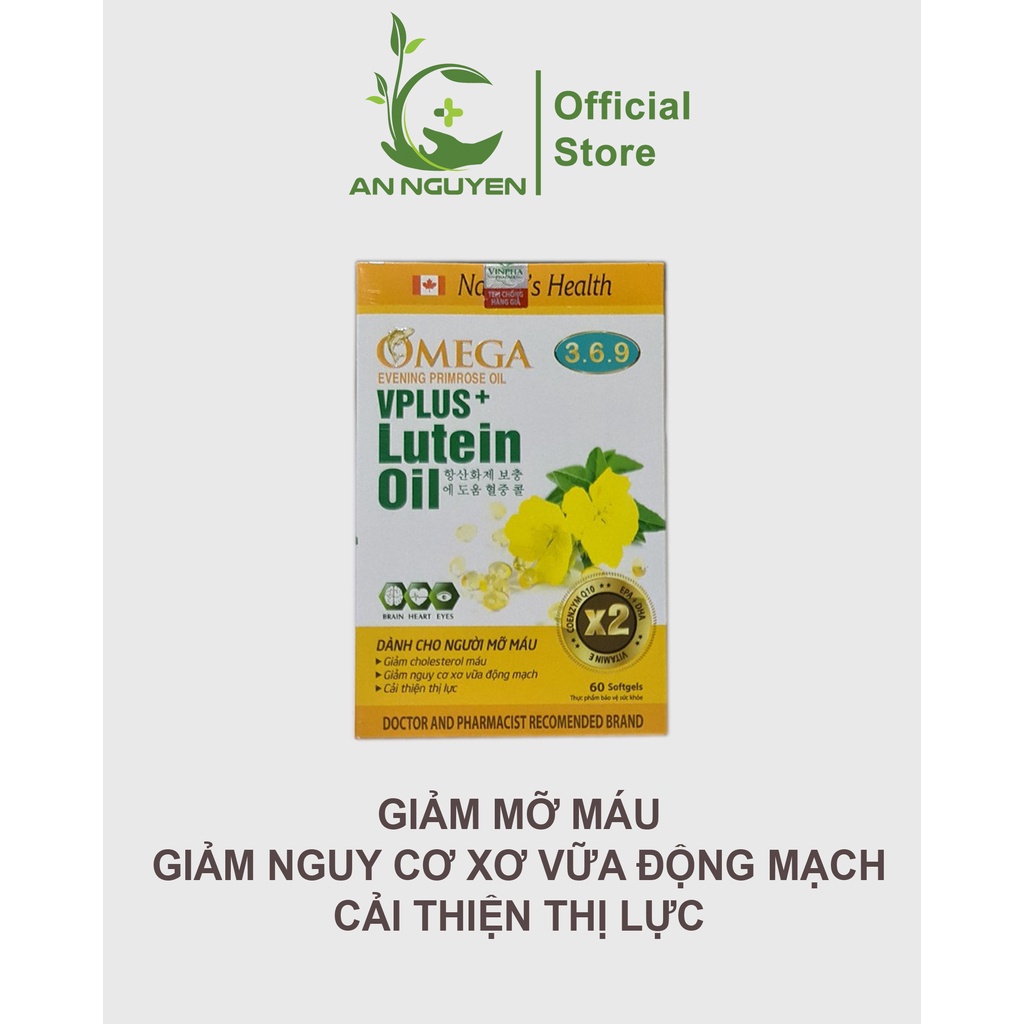 Omega 3 6 9 Vplus+ Lutein Oil - For people with blood fat - box of 60 ...