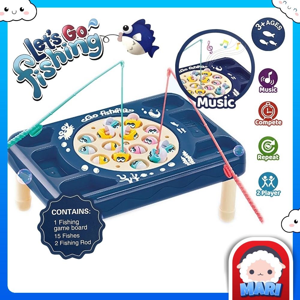 Let's Go Fishing Game Mini Family Board Game Catch Bait Fish Speed ...