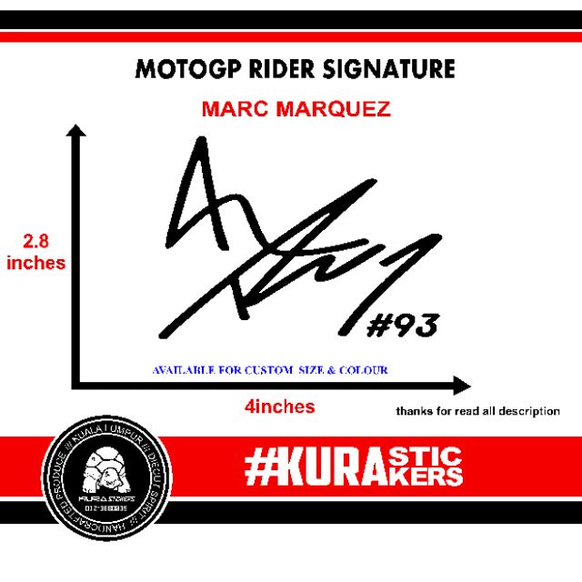 Stiker Motor. Stiker Sign MotoGP. Sign Marc Marquez | Shopee Malaysia