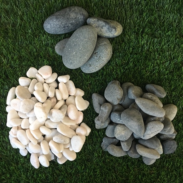 White Gray Medium Large Pebble Stones 700g | Shopee Malaysia